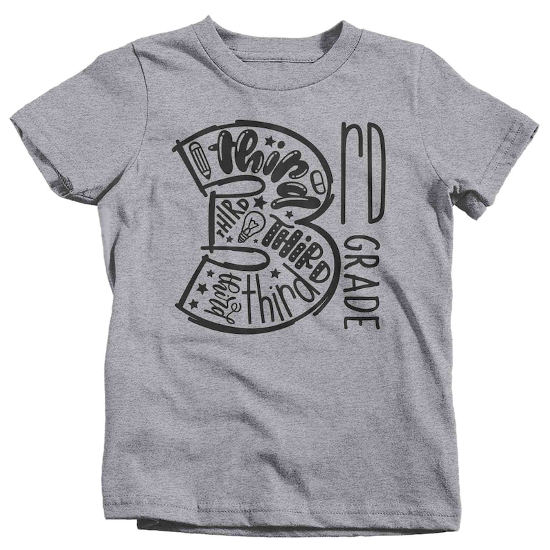 Kids 3rd Grade Typography T-shirt, Back to School Tee - Etsy