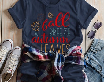 Fall Breeze and Autumn Leaves Colorful Womens Ladies Shirt - Etsy
