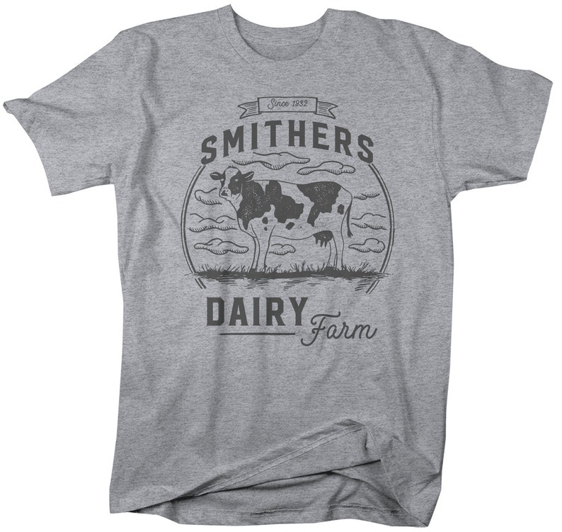 Mens Personalized Farm T Shirt Vintage Dairy Farmer Etsy