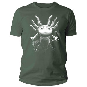 Men's Axolotl Shirt Amphibian T Shirt Illustration Species Tshirts ...