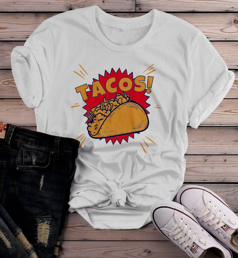 Women's Funny Tacos T Shirt Foodie Graphic Tee Taco Shell | Etsy
