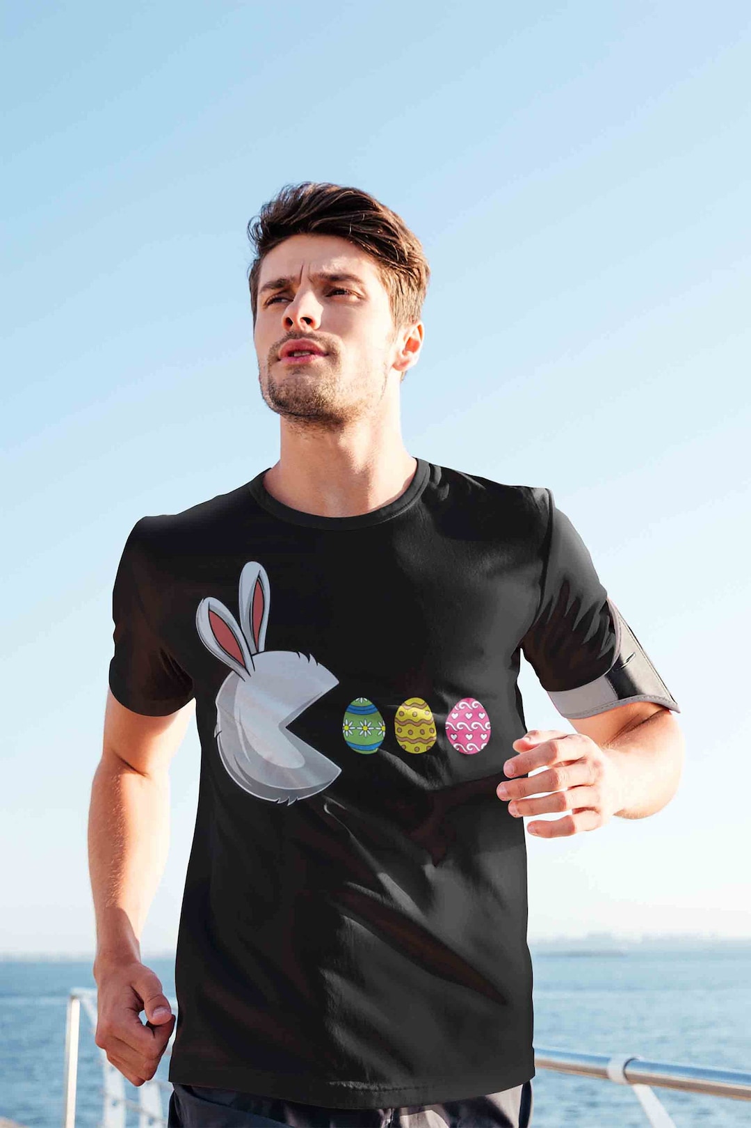Men's Funny Easter Shirt Easter Bunny Eggs T Shirt Egg Hunter Tshirt ...