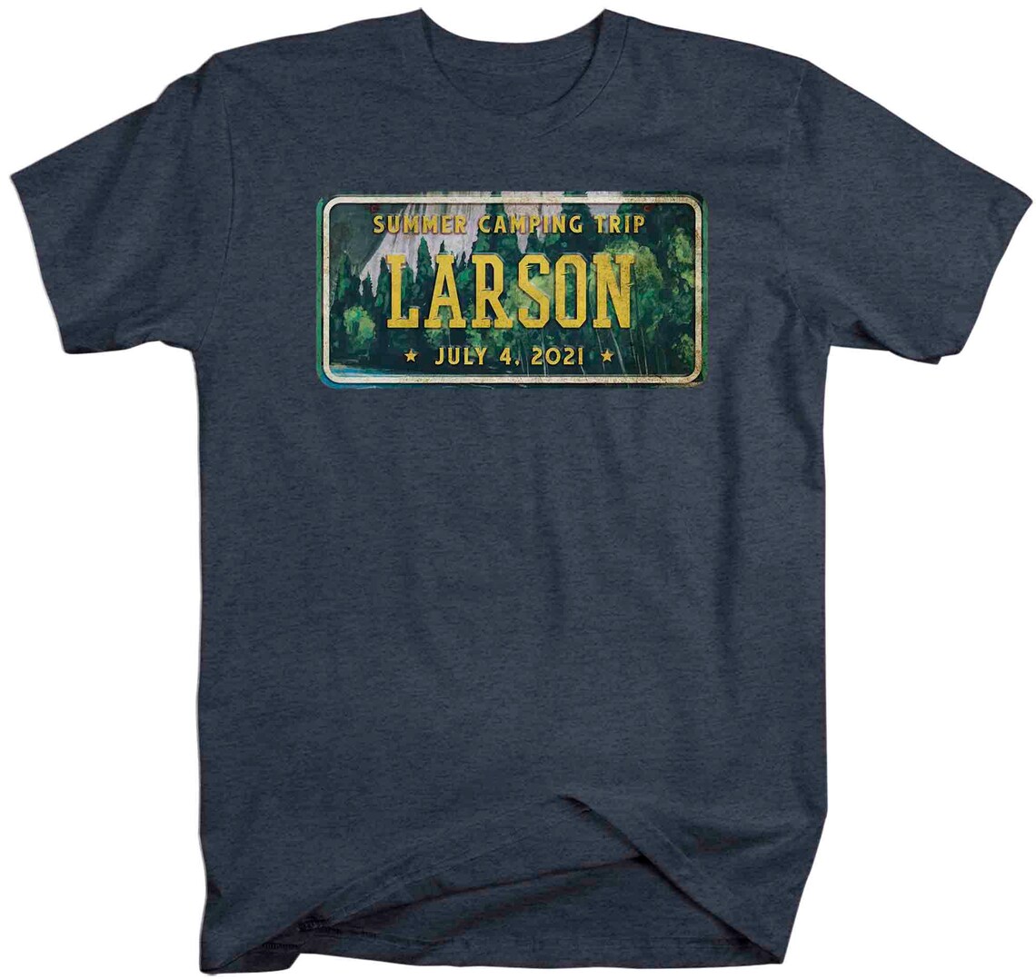 Men's Personalized Camping Shirt License Plate T Shirt | Etsy