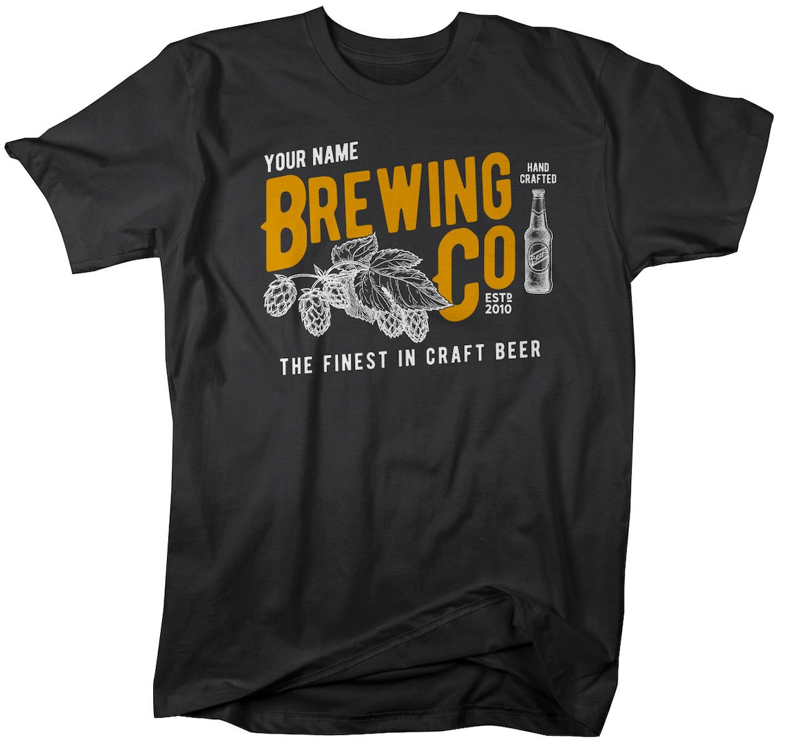 Men's Personalized Brewing Co T-shirt Brewers Shirt Brew - Etsy