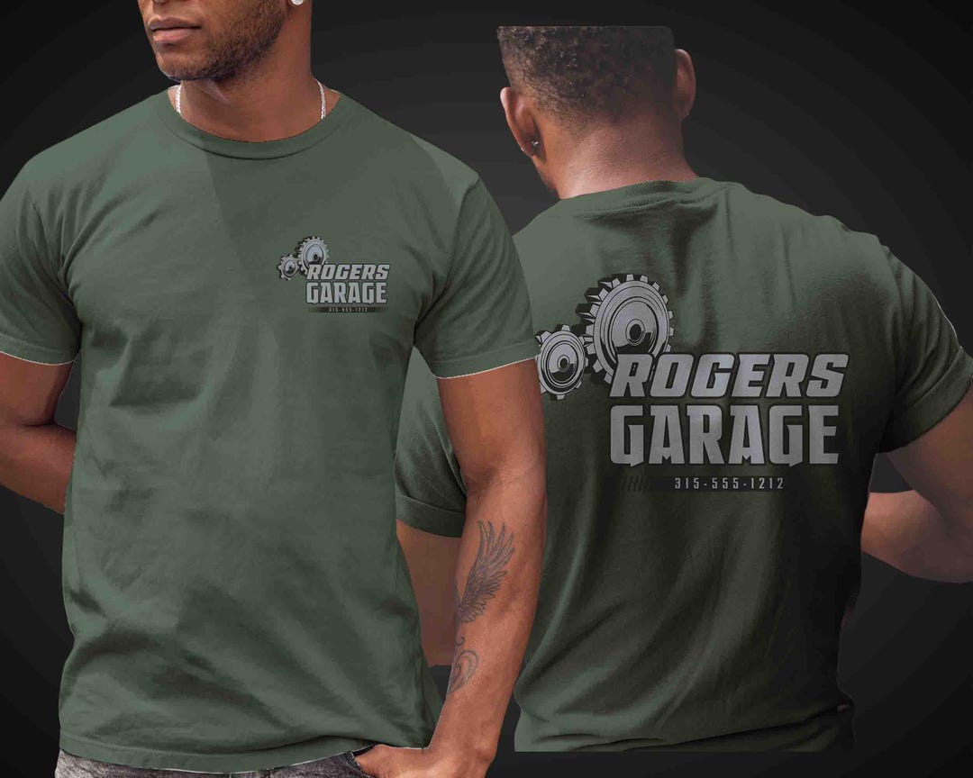 Men's Custom Mechanic Shirt Personalized Garage Auto Piston Gear Wheel ...