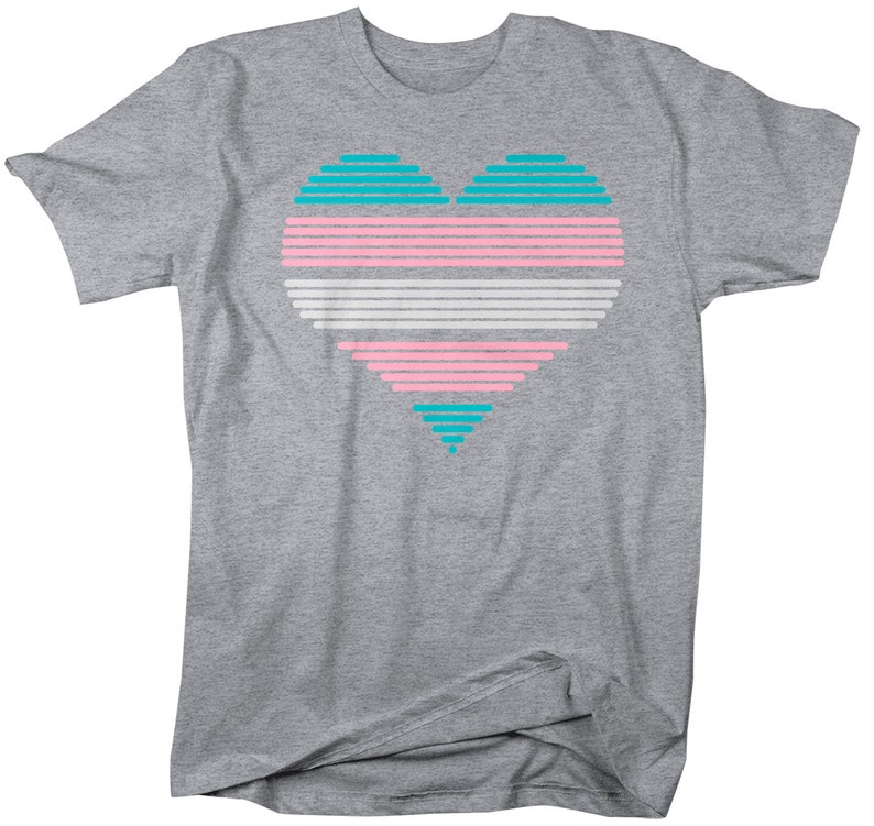 Men's LGBT T Shirt Transgender Pride Shirts Heart Trans - Etsy