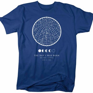 Men's Custom Star Map T Shirt Personalized Shirt Celestial Shirt ...