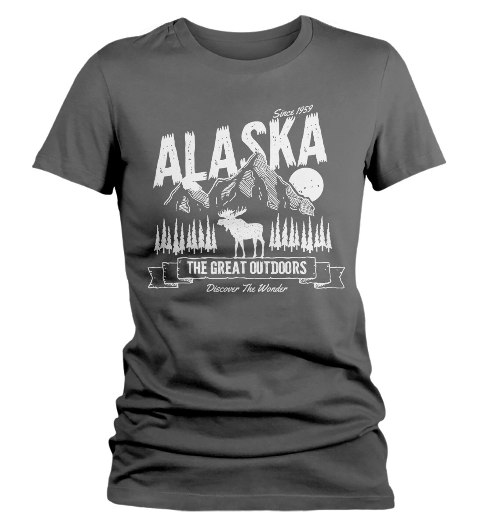 Women's Alaska T-shirt Great Outdoors Moose Tee Camping | Etsy