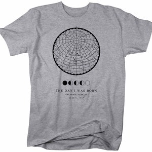 Men's Custom Star Map T Shirt Personalized Shirt Celestial Shirt ...