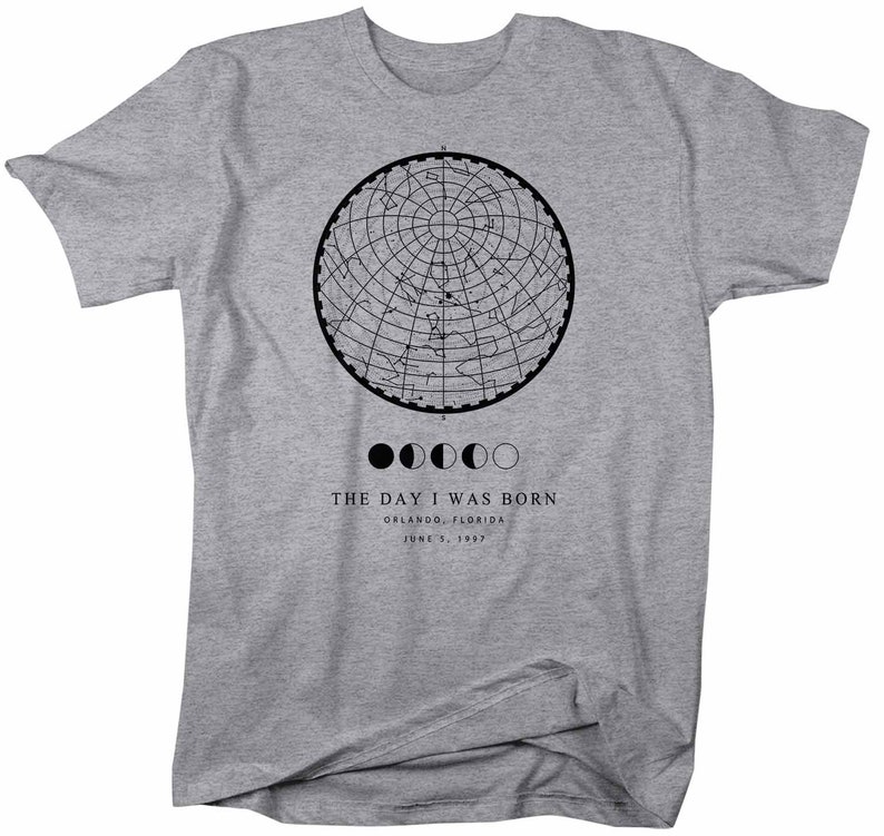 Men's Custom Star Map T Shirt Personalized Shirt Celestial - Etsy