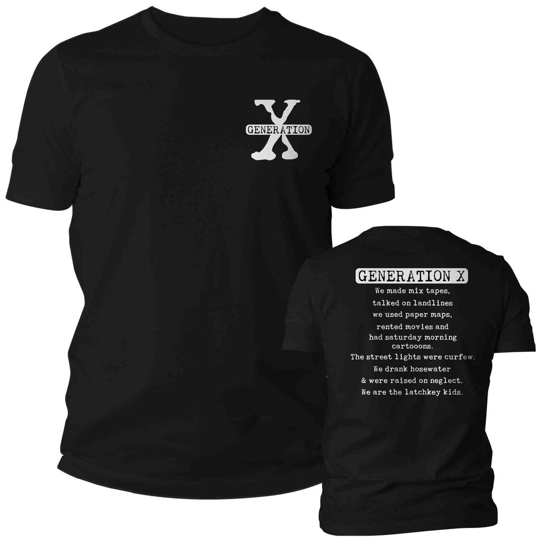 Men's Gen X Birthday Shirt Rear Printed Two Sided Tee Birthday Vintage ...