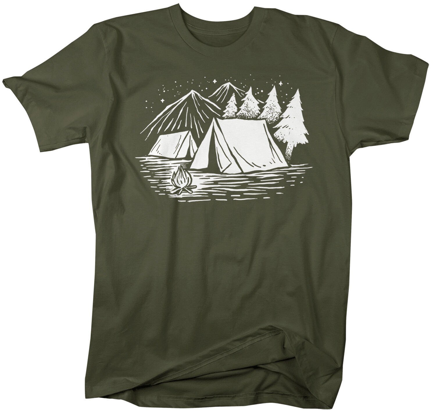 Men's Tent T-shirt Camping Shirts Graphic Tee Illustration | Etsy