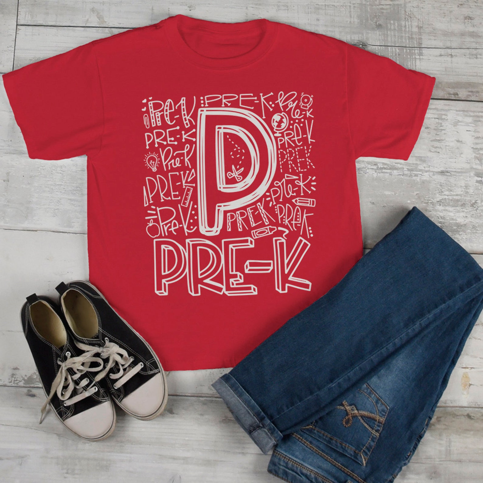 Kids Cute Pre-k T Shirt Typography Cool Tee Boy's Girl's Grade Pre ...