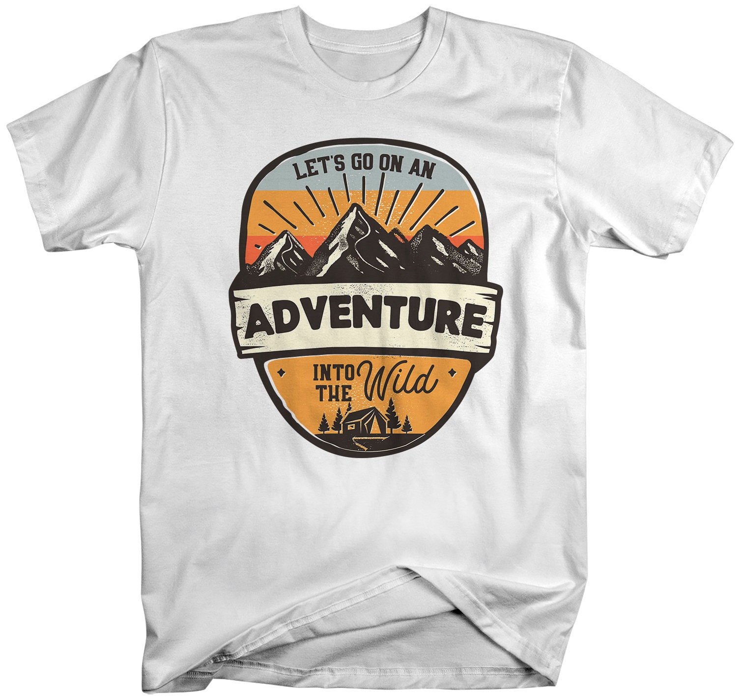 Men's Adventure Shirt Beach Shirts Tent Graphic Tee Retro | Etsy