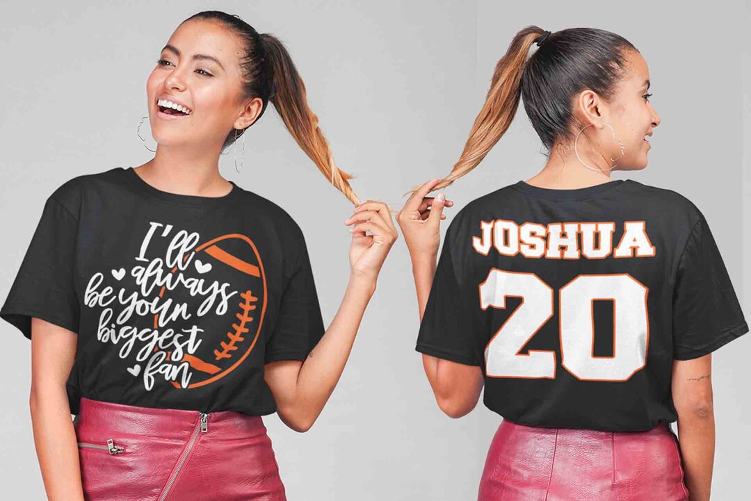 Men's Personalized Football T Shirt Biggest Fan Shirts Custom Football ...