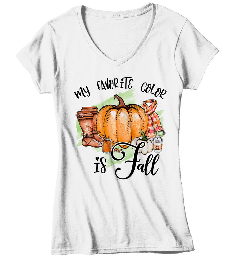 Women's Fall T Shirt Favorite Color is Fall Shirts Pumpkin | Etsy