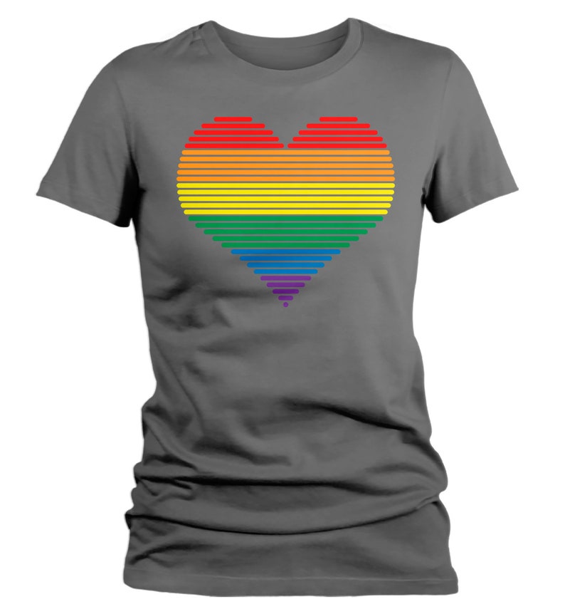 Womens Lgbt T Shirt Gay Pride Shirts Heart Gay T Shirt Etsy