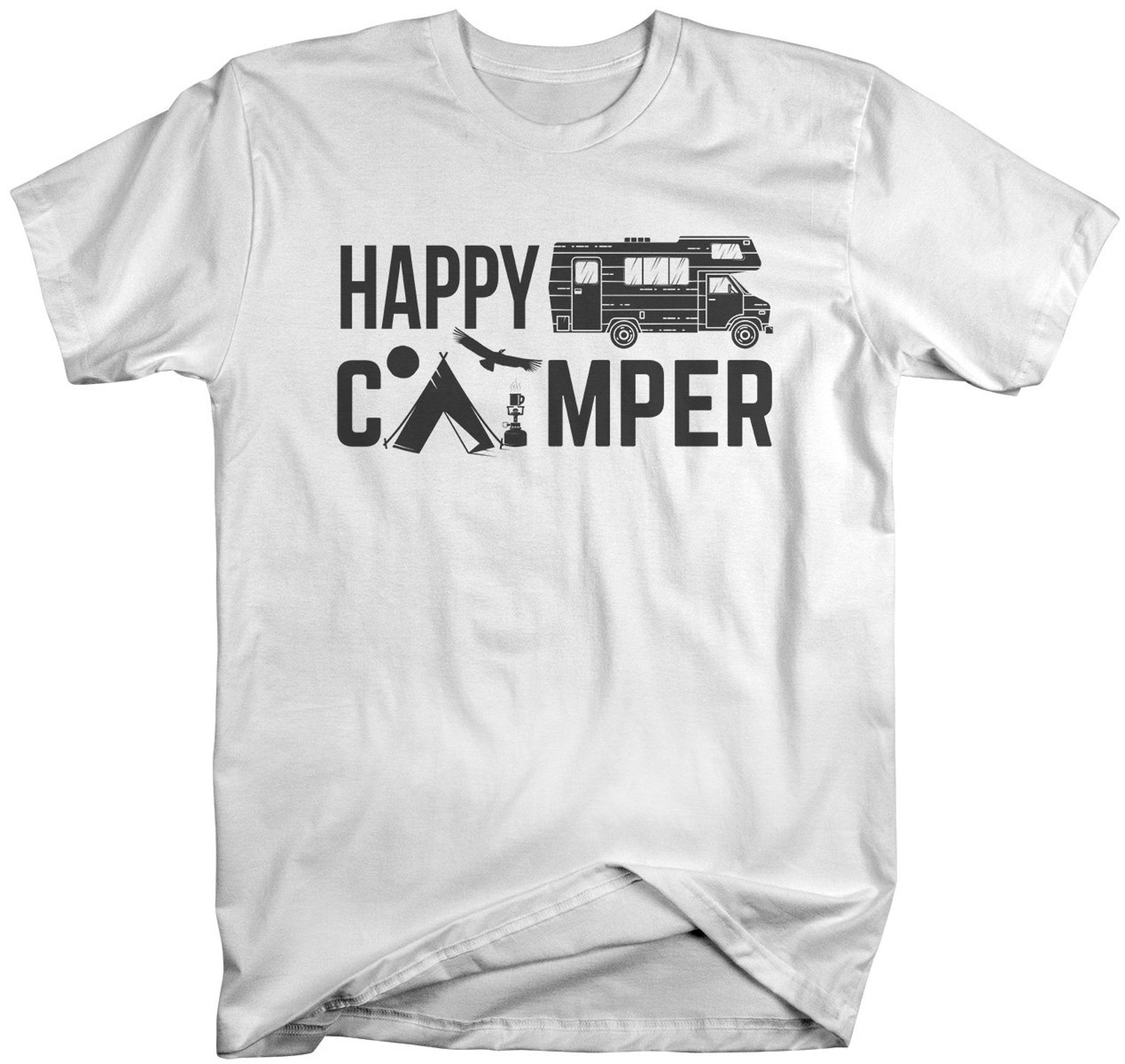 Men's Happy Camper T-Shirt RV Motor Home Tee Camping | Etsy