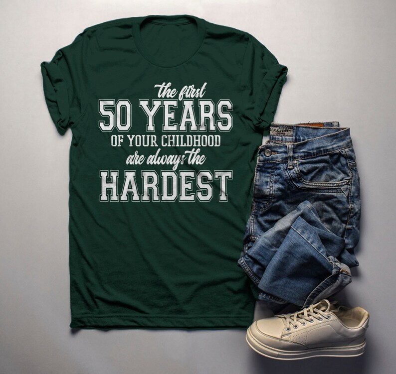 Funny 50th Birthday T-shirt: First 50 Years Hardest - Etsy