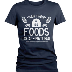 Women's Farming T Shirt Farm Fresh Food Graphic Tee Farmer Shirts ...