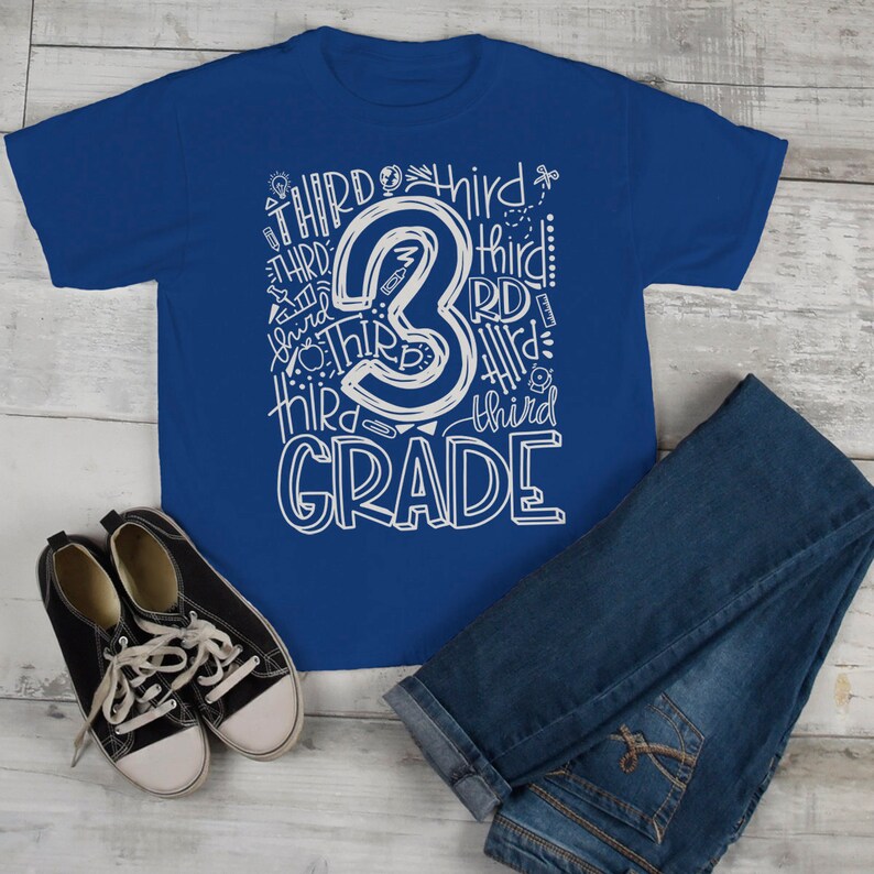 Kids 3rd Grade Typography T-shirt, Back to School Tee - Etsy