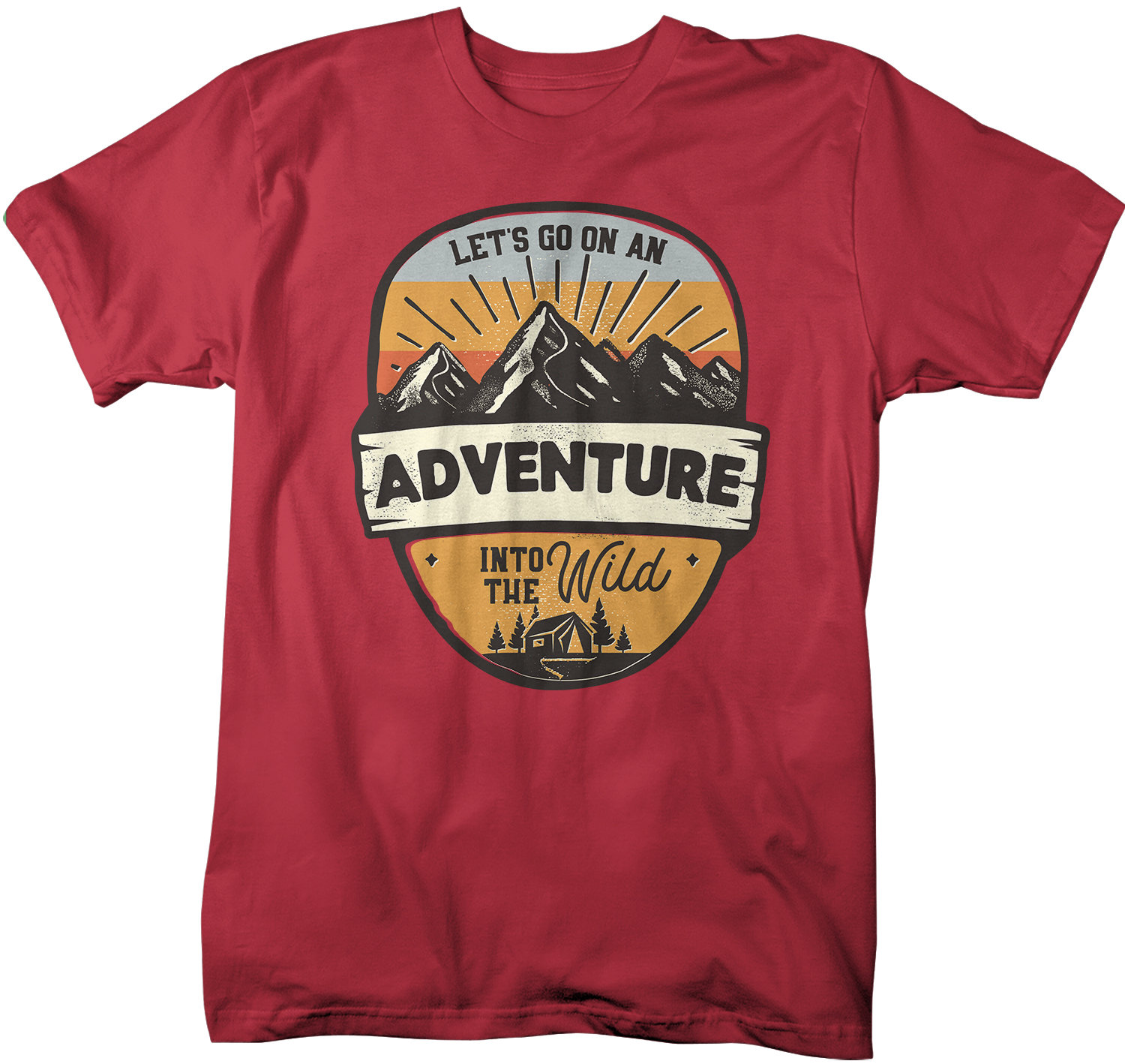 Men's Adventure Shirt Beach Shirts Tent Graphic Tee Retro | Etsy