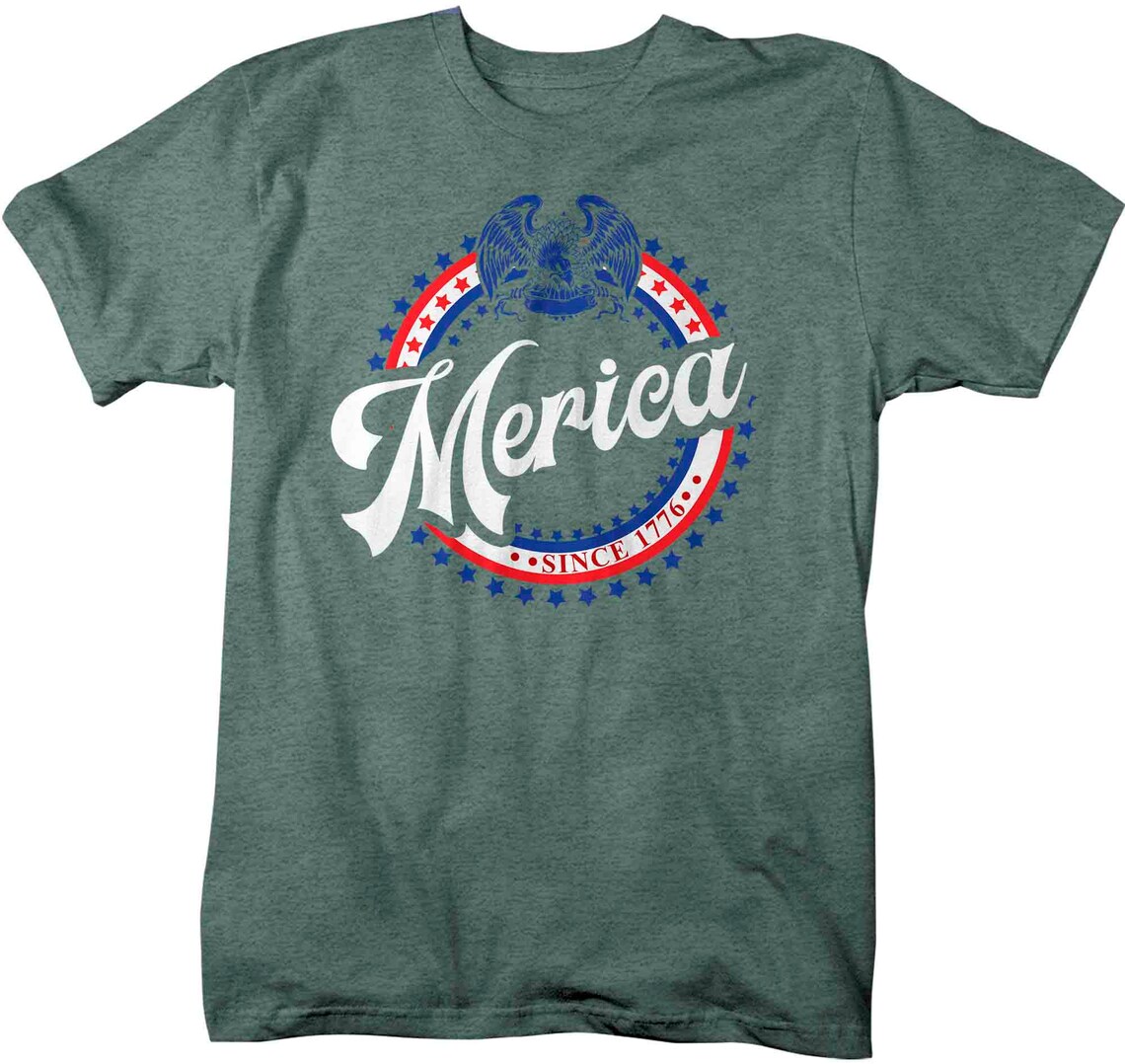 Men's Vintage Merica T Shirt Patriotic Shirts Eagle Merica | Etsy