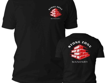 Custom Masonry Shirt Personalized Stone Brick Layer Tee Logo Work Shirt ...