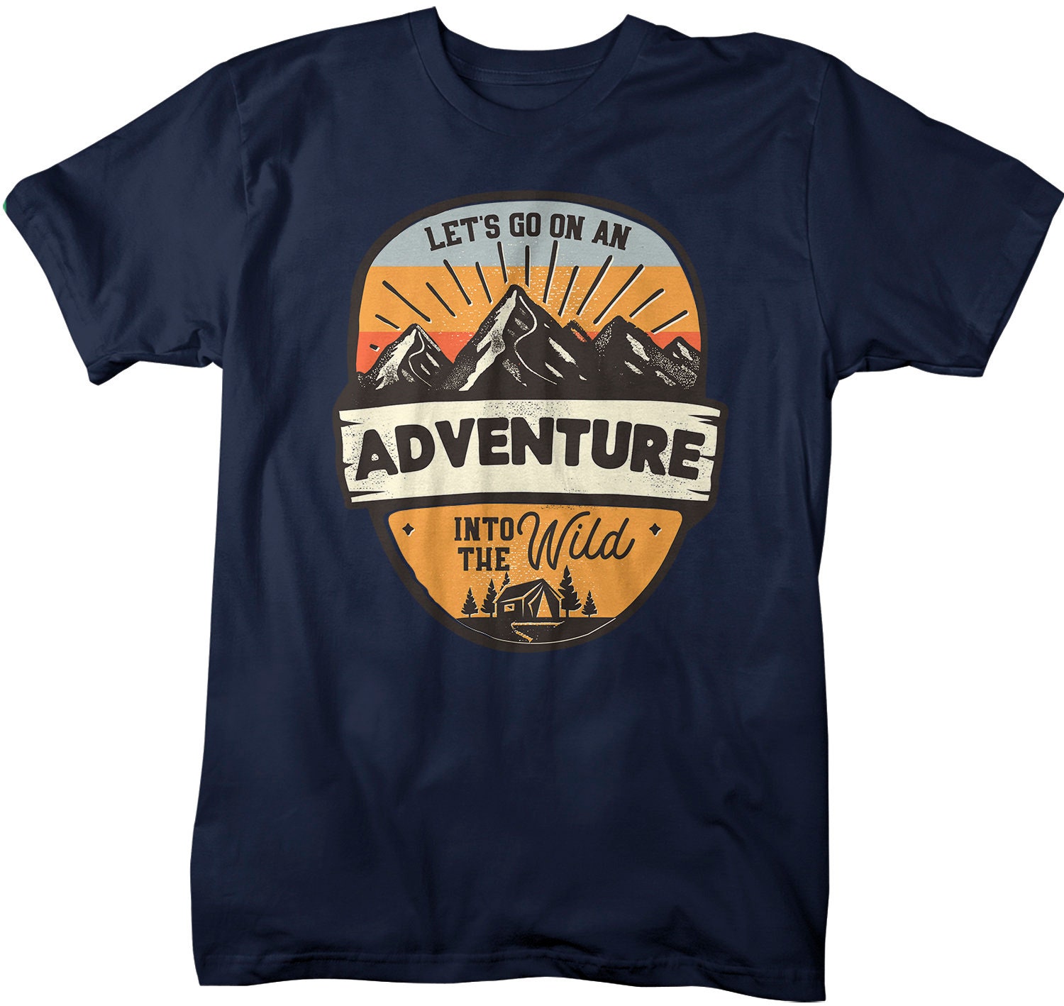 Men's Adventure Shirt Beach Shirts Tent Graphic Tee Retro | Etsy