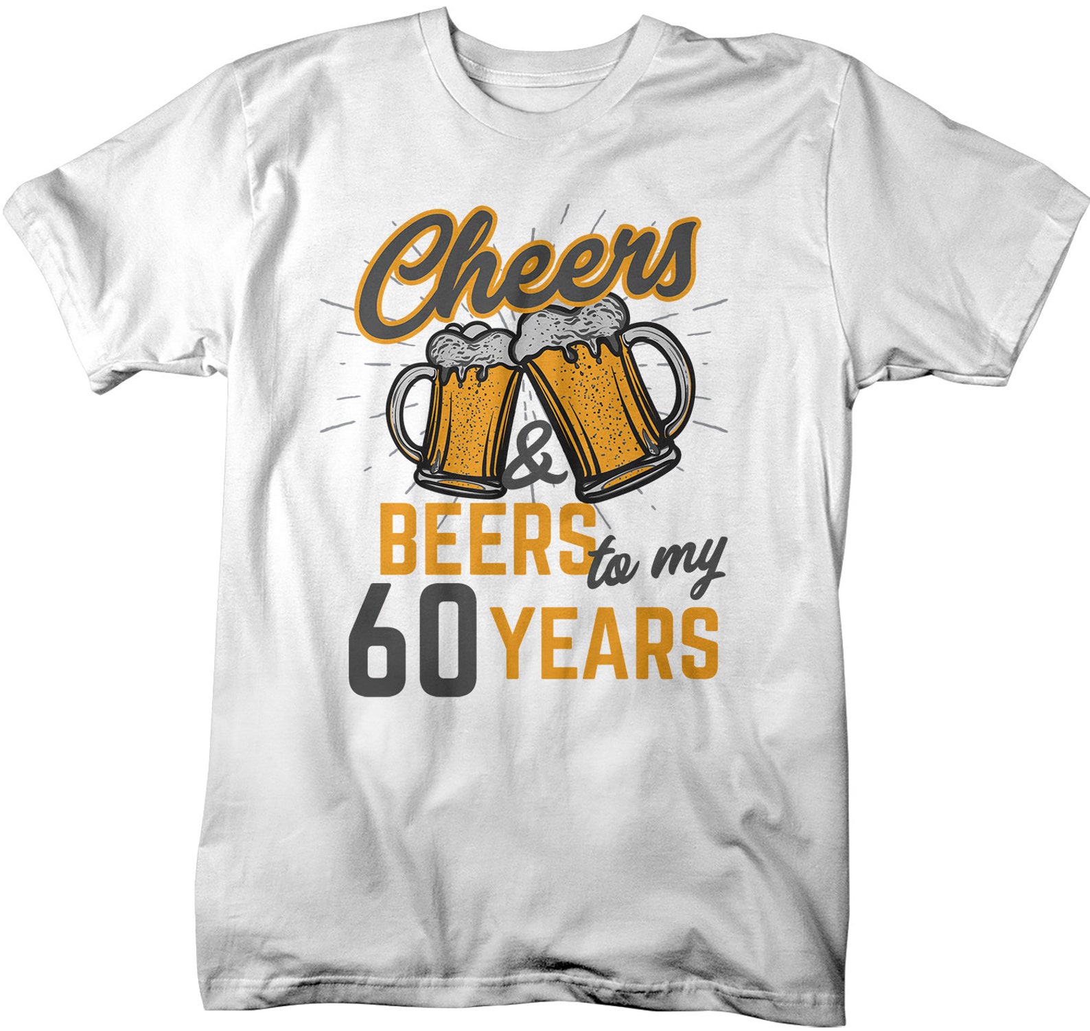 Men's Funny 60th Birthday T Shirt Cheers Beers Sixty Years - Etsy