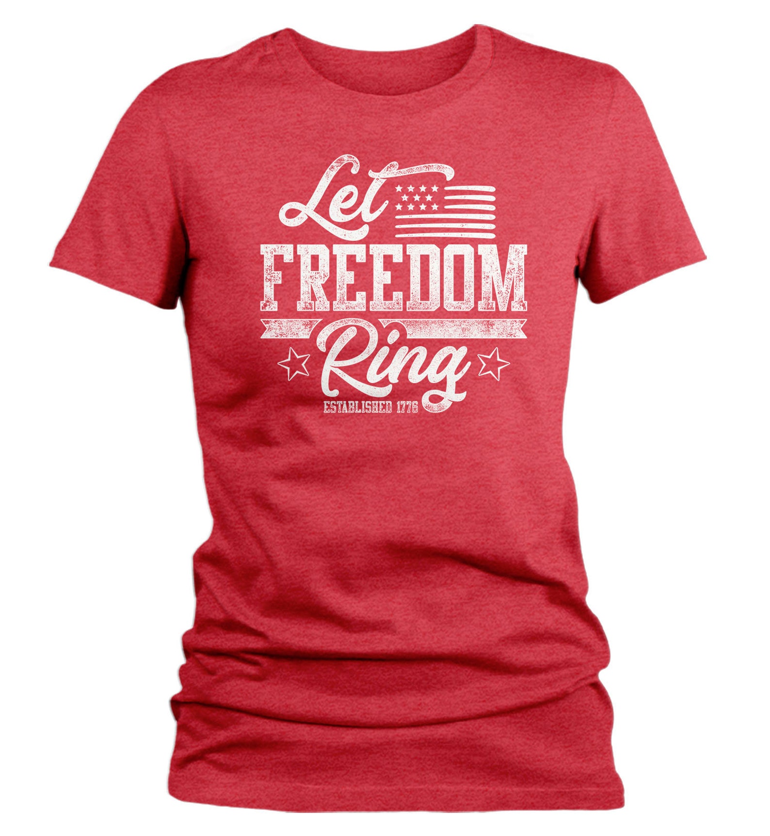 Women's Let Freedom Ring T Shirt Flag Shirt USA Patriotic | Etsy