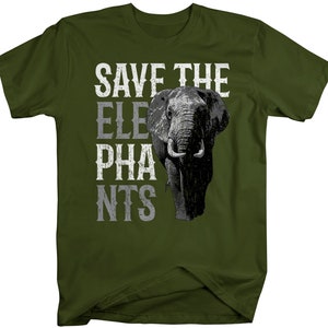 Men's Elephant T Shirt Save the Elephants Shirt Pachyderm Shirts Grunge ...