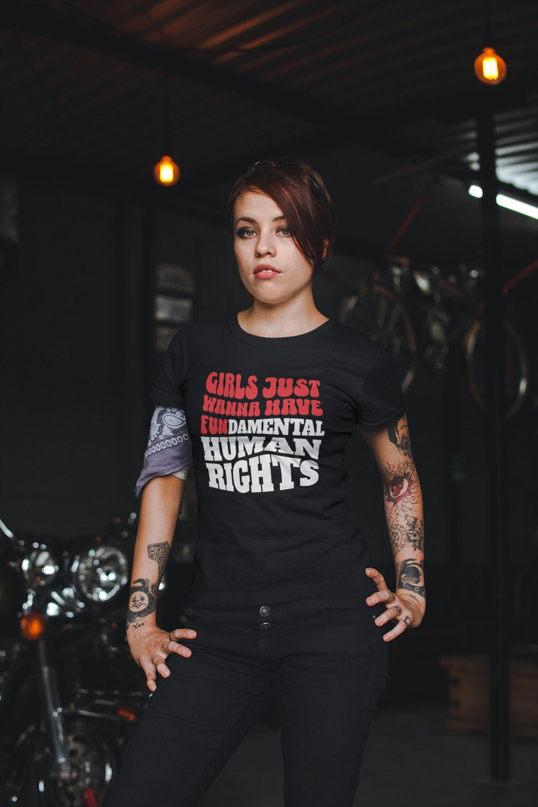 Women's Girls Just Wanna Have Fun Shirt Fundamental Human Rights T ...