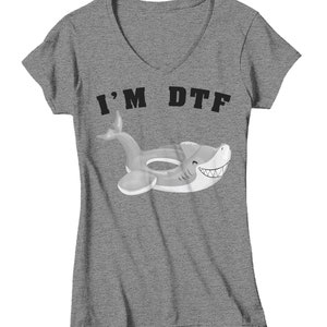 Women's Funny Boating Shirt I'm DTF Float Pool Floatie Boat Shark T ...