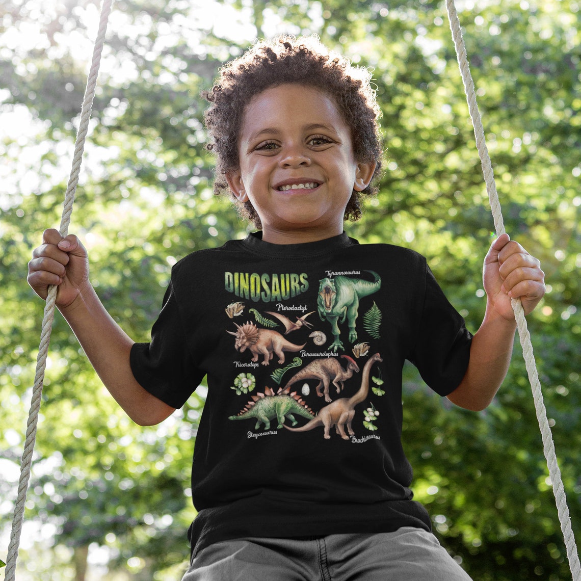 Kids Dinosaur T Shirt Watercolor Dinosaur Shirts Types of - Etsy