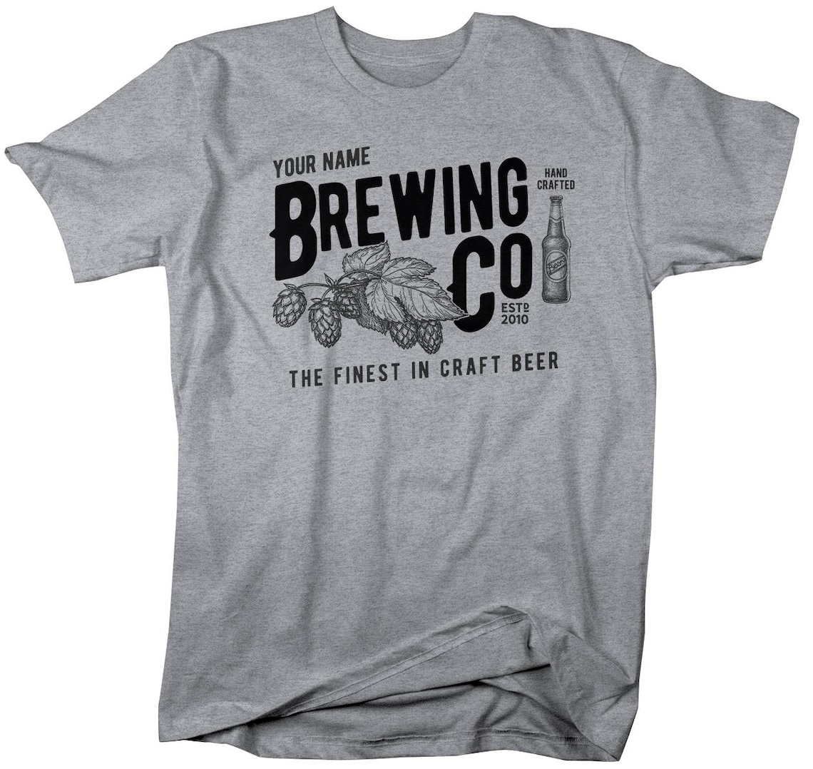 Men's Personalized Brewing Co T-shirt Brewers Shirt Brew - Etsy