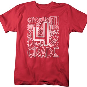 Men's Fourth Grade Teacher T Shirt 4th Grade Typography T Shirt Cute ...