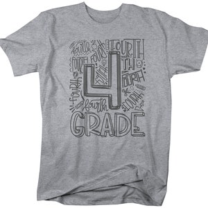 Men's Fourth Grade Teacher T Shirt 4th Grade Typography T Shirt Cute ...
