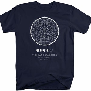Men's Custom Star Map T Shirt Personalized Shirt Celestial Shirt ...