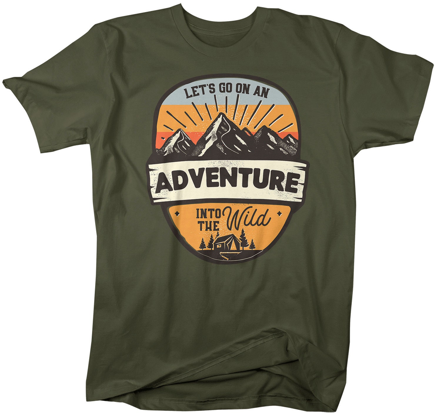 Men's Adventure Shirt Beach Shirts Tent Graphic Tee Retro | Etsy