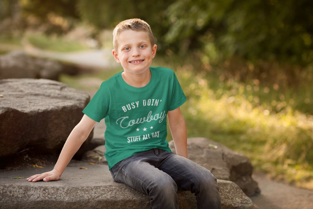 Kids Rodeo T Shirt American Cowboy Shirts Busy Doin Cowboy Stuff All ...