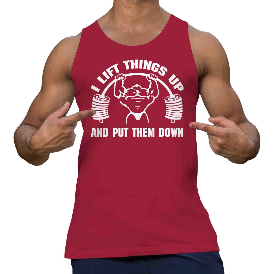 Men's Funny Lifting Tank Top: Bodybuilder Apparel Weightlifter Gift Gym ...