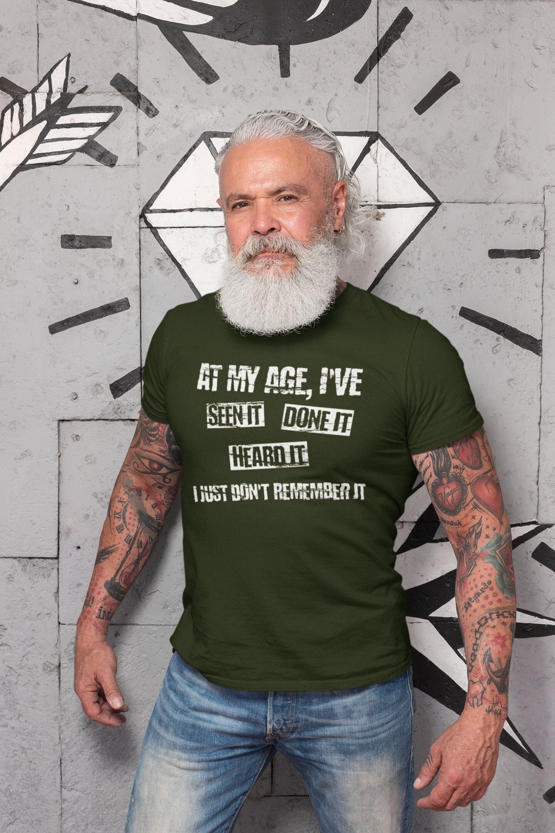 Men's Funny Birthday T Shirt at My Age Seen It Heard Done Any Old Age ...