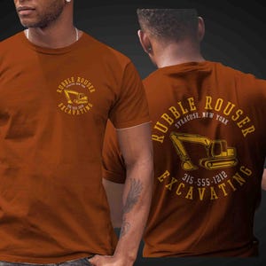 Men's Custom Construction Shirt Personalized Company Excavating Dig ...