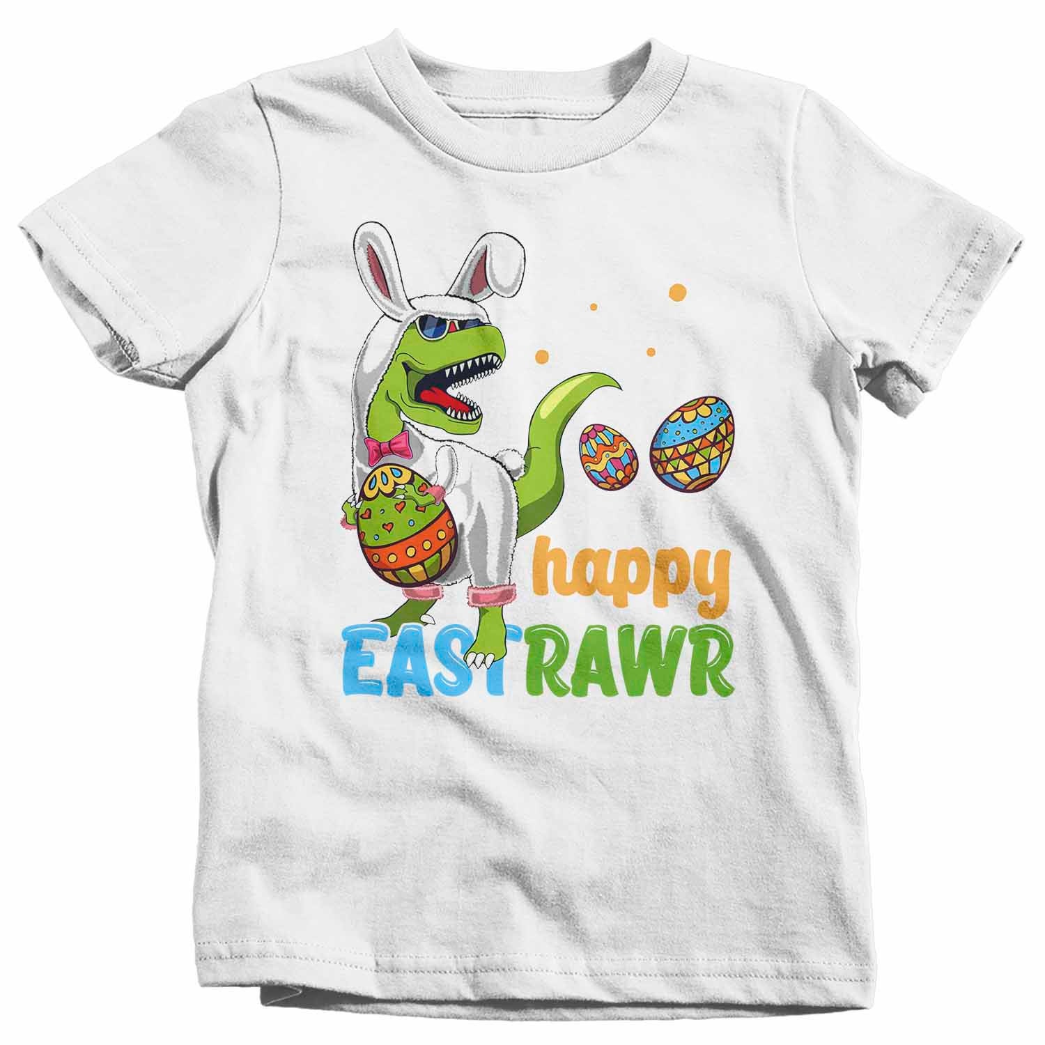 Kids Funny Easter T Shirt T Rex Easter Bunny Shirt Happy | Etsy