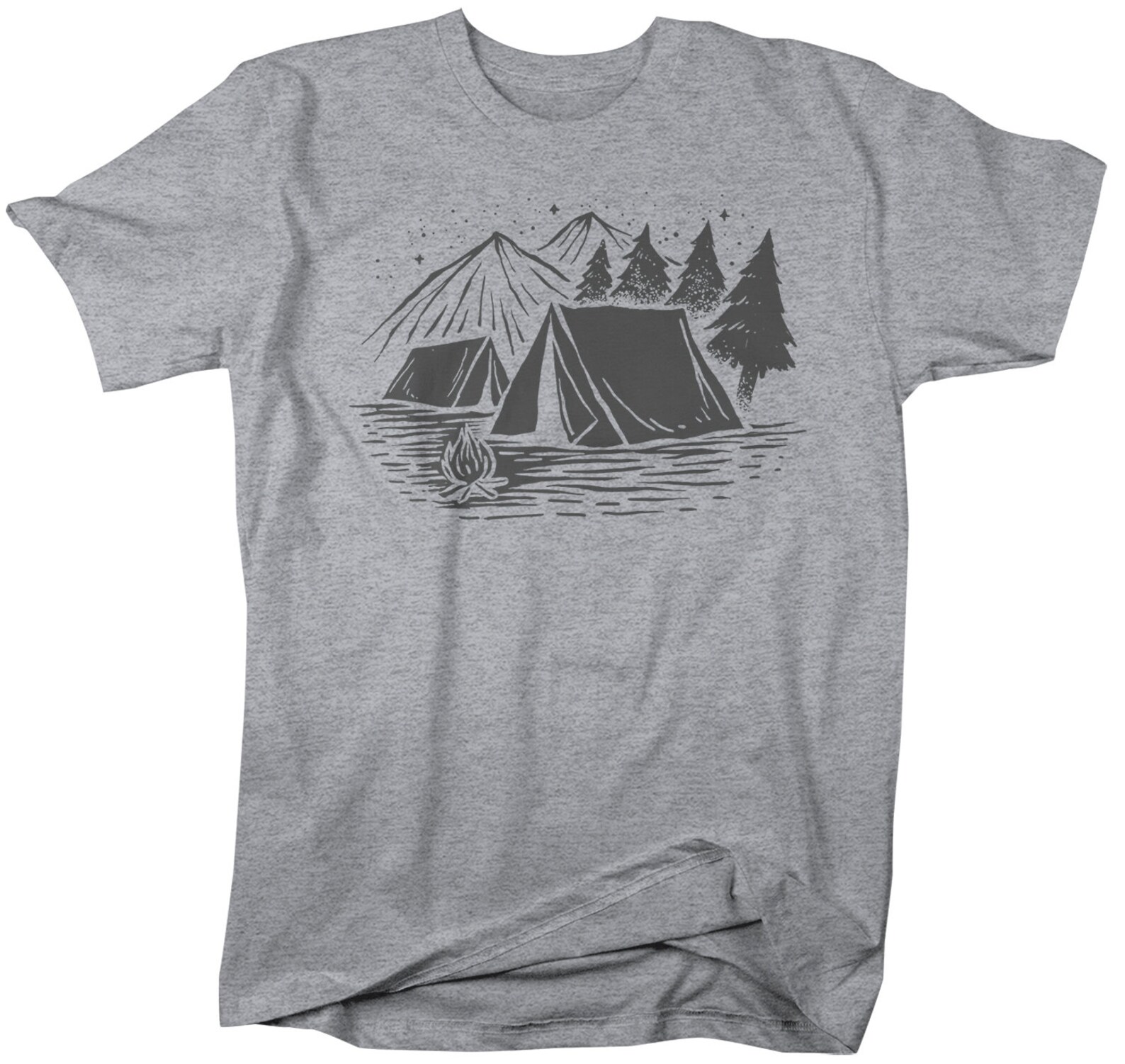 Men's Tent T-shirt Camping Shirts Graphic Tee Illustration - Etsy