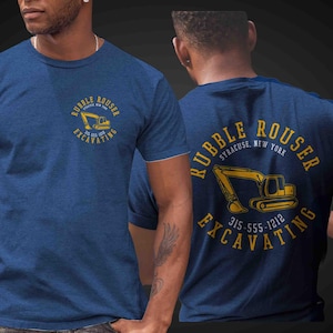 Men's Custom Construction Shirt Personalized Company Excavating Dig ...