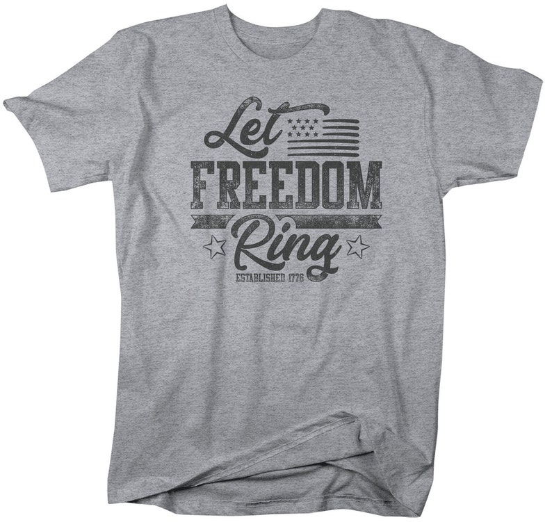 Men's Let Freedom Ring T Shirt Flag Shirt USA Patriotic - Etsy