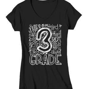 Women's Third Grade Teacher T Shirt 3rd Grade Typography T Shirt Cute ...