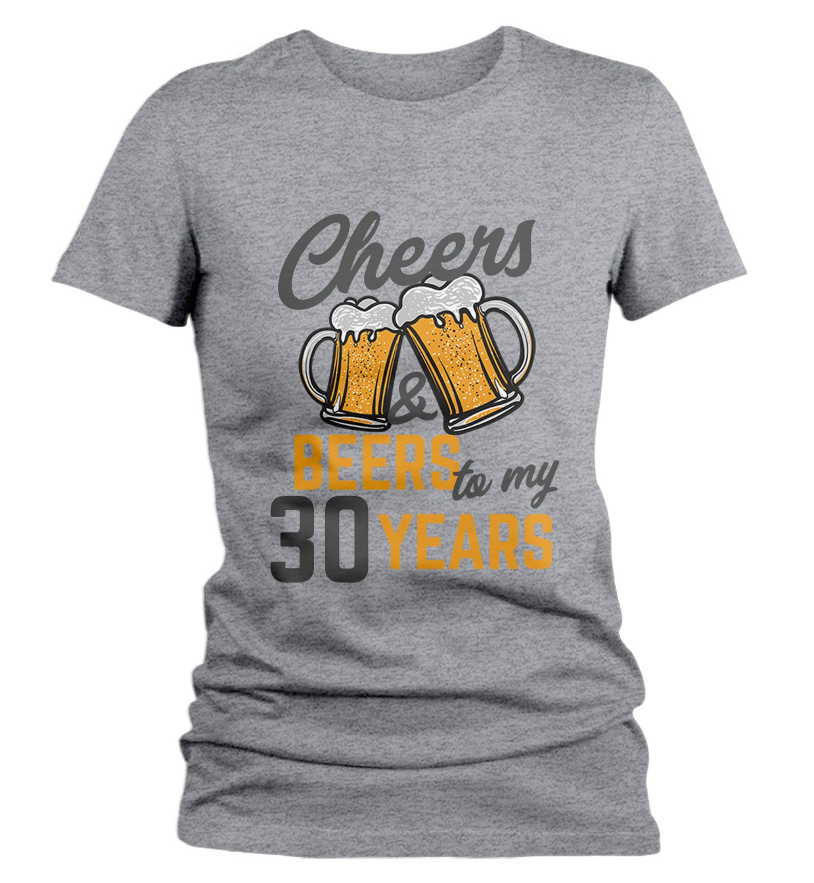 Womens Funny 30th Birthday T Shirt Cheers Beers Thirty Etsy